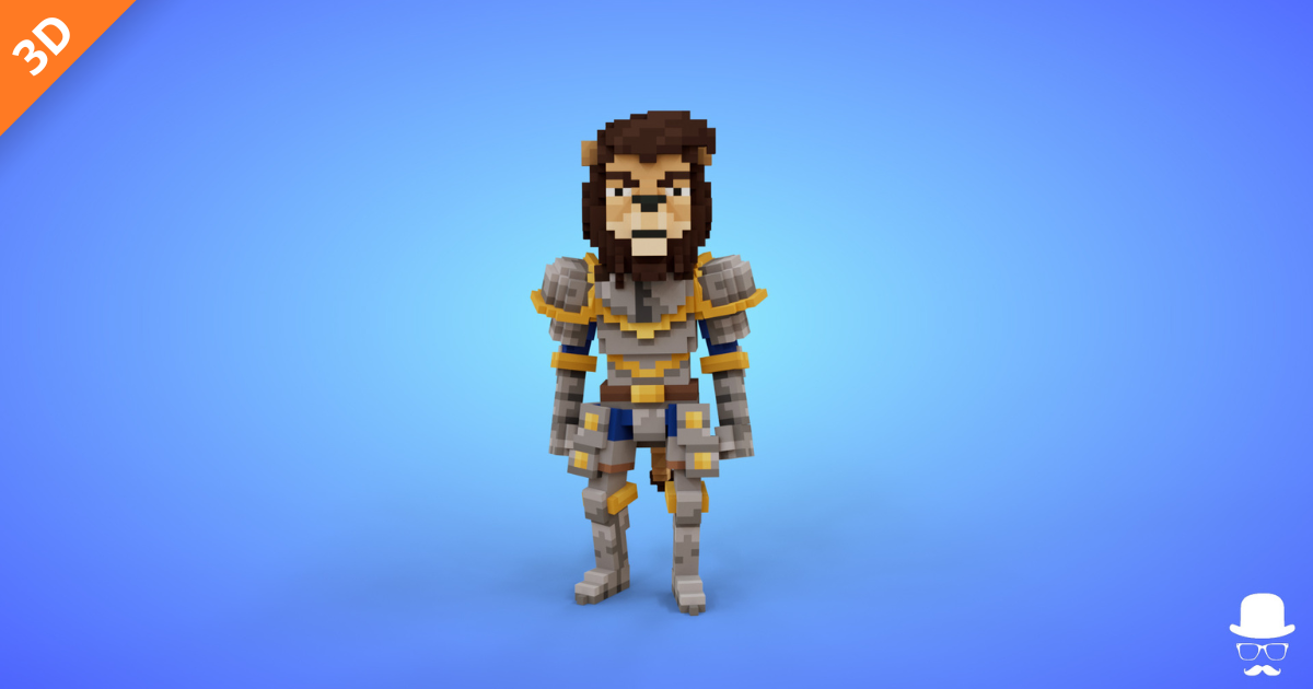 Lion Knight Voxel Character - 3D Lowpoly Fantasy Creature | Characters ...