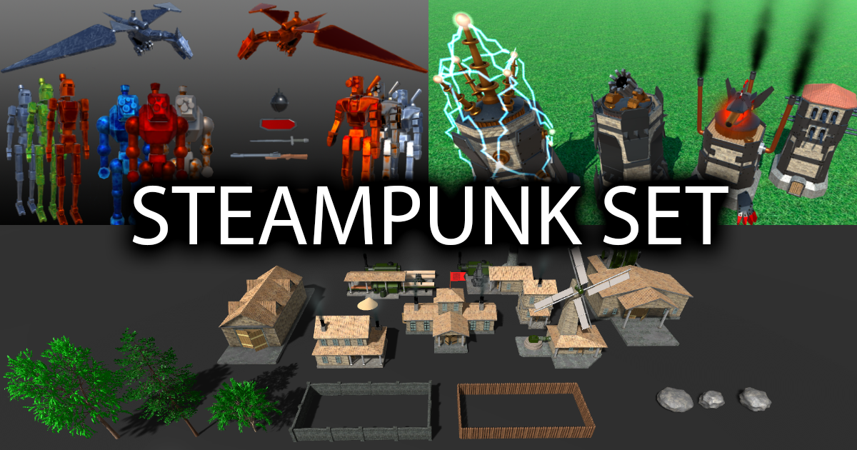 Steampunk model set | 3D 판타지 | Unity Asset Store
