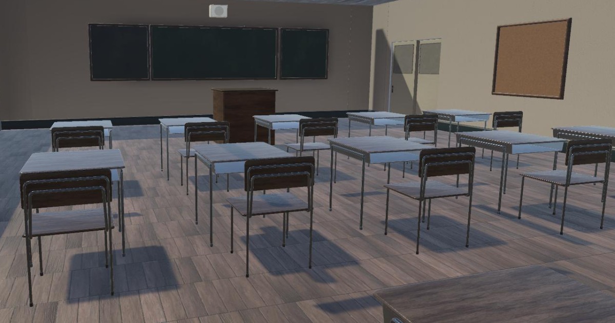 Japanese Classroom 1K & 2K Texture | 3D Interior | Unity Asset Store