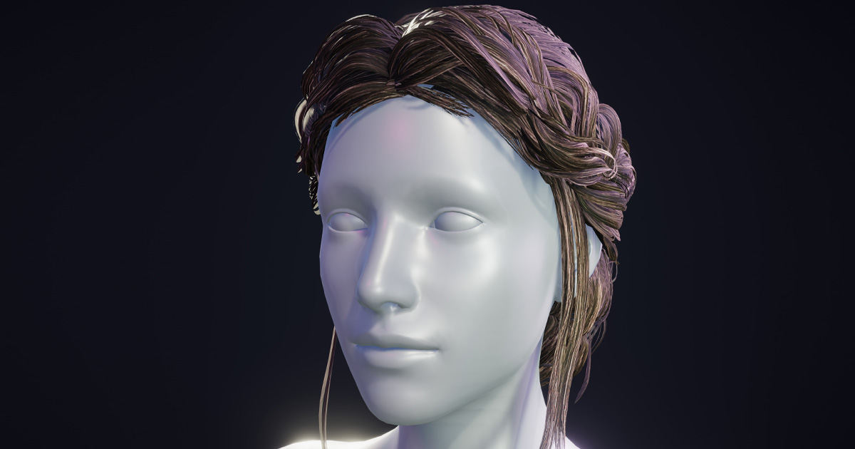 Double-Braid Updo Female Hairstyle from Tafi | 3D Clothing | Unity ...