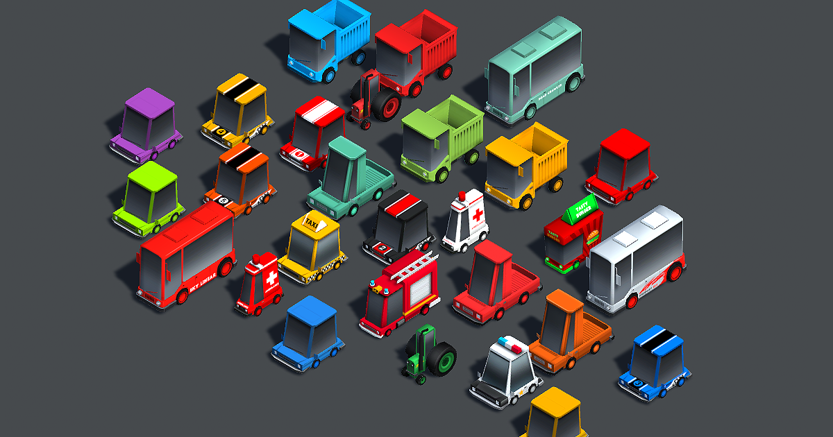 Cute Cartoon Car Pack | 3D Land | Unity Asset Store