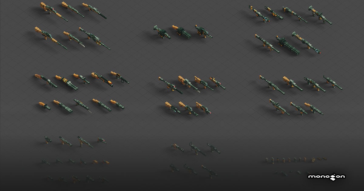 Voxel Guns and Rifles - 3D pixel art - monogon | 3D 武器 | Unity Asset Store