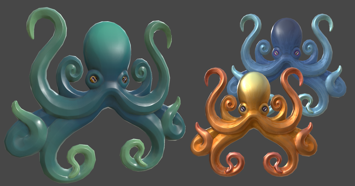Stylized Octopus Relief and Ornament | 3D Props | Unity Asset Store