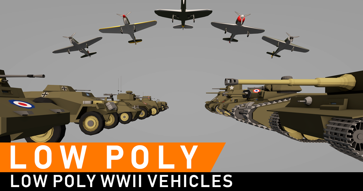 Low Poly WWII Vehicles | 3D 운송도구 | Unity Asset Store