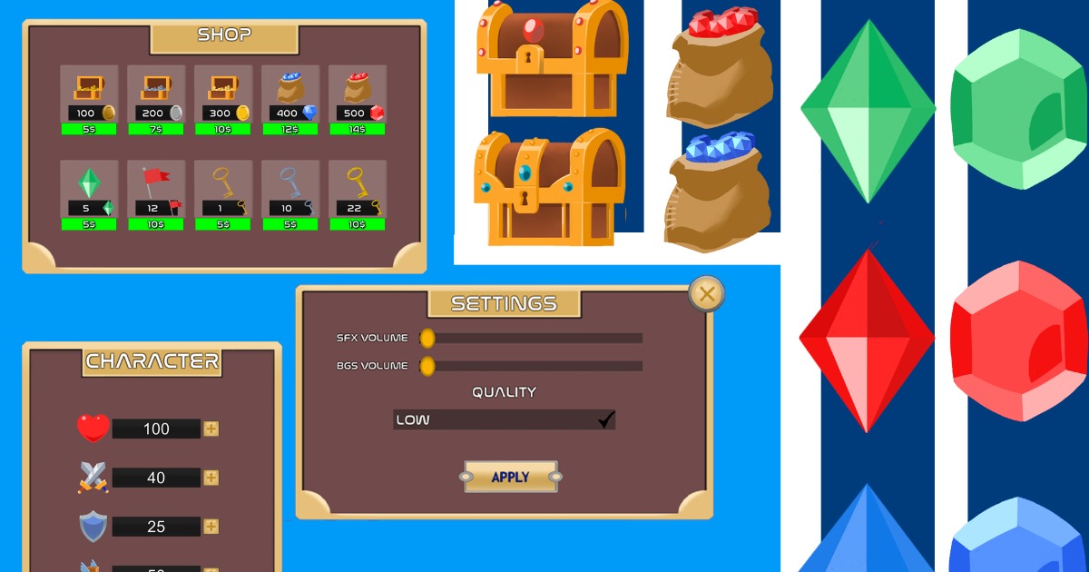 2D Casual GUI - Play Light Games | 2D GUI | Unity Asset Store