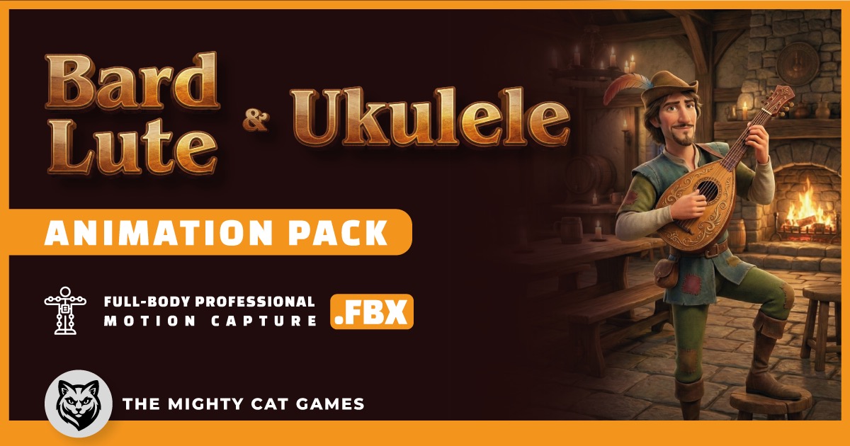 Bard Lute and Ukulele Animation Pack | 3D Animations | Unity Asset Store