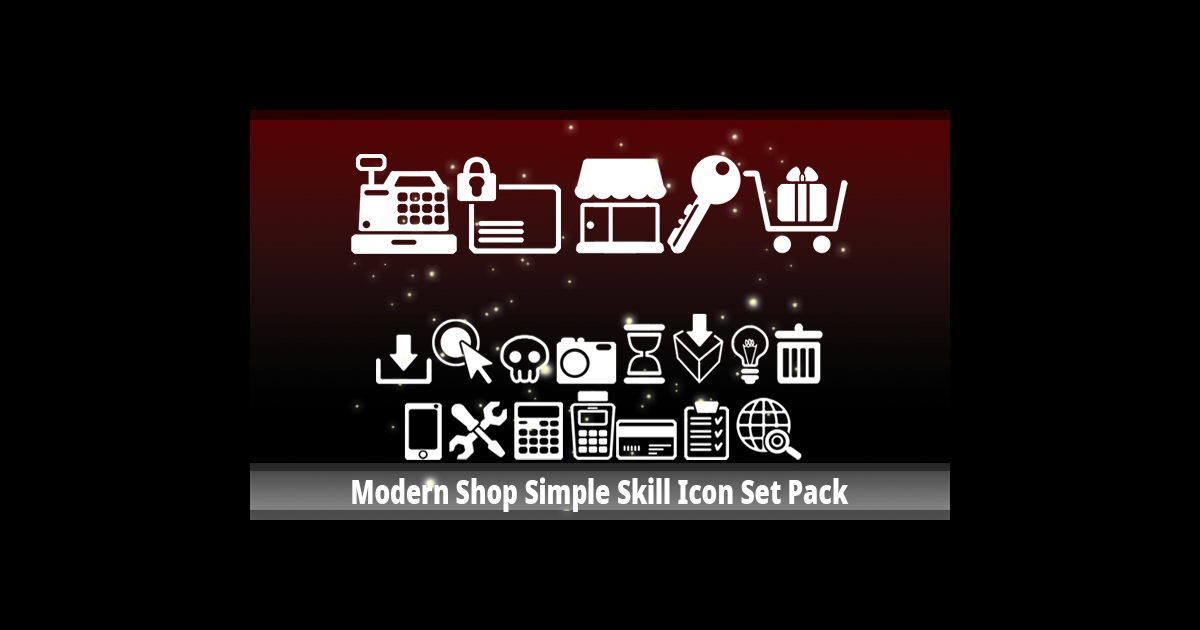 Modern Shop Simple Skill Icon Set Pack | 2D Icons | Unity Asset Store
