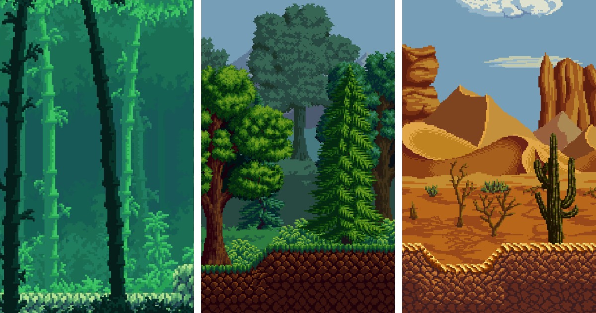 Pixelart Samurai Sideview Tilesets (Forest, Wasteland, Bamboo ...