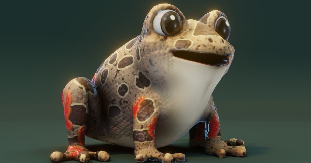 Cartoon Red-legged Frog with Facial Expressions and 12 Animations 3D ...