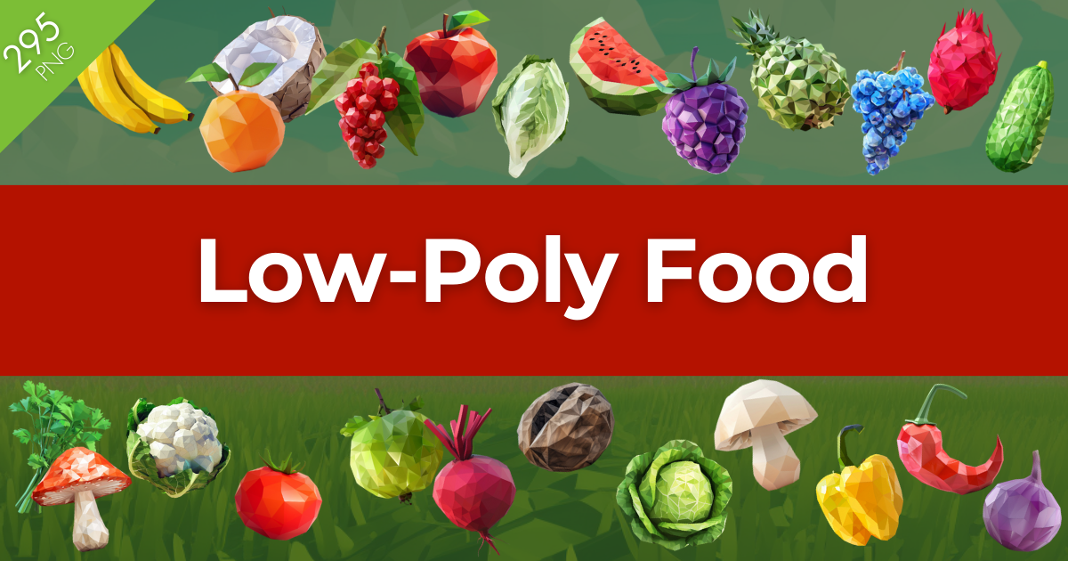 Low-Poly Food Pack - 295 Icons | 2D 아이콘 | Unity Asset Store