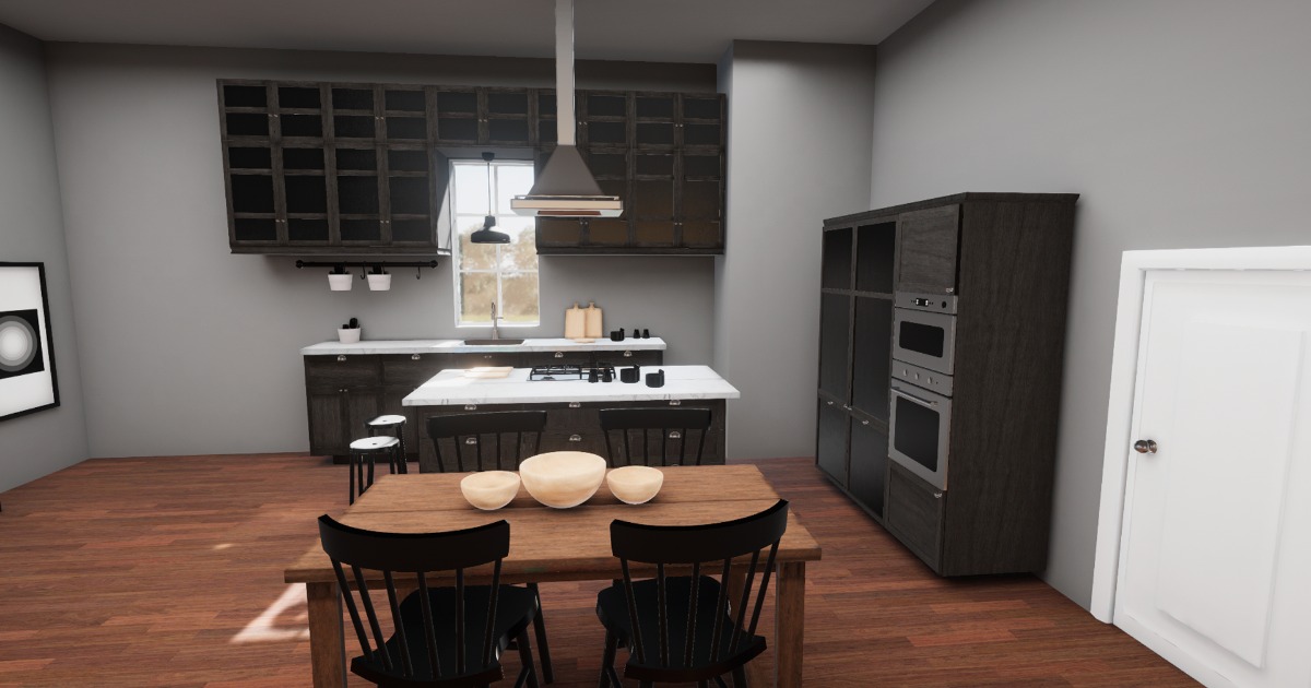 Complete Classic Style Kitchen | 3D Interior | Unity Asset Store