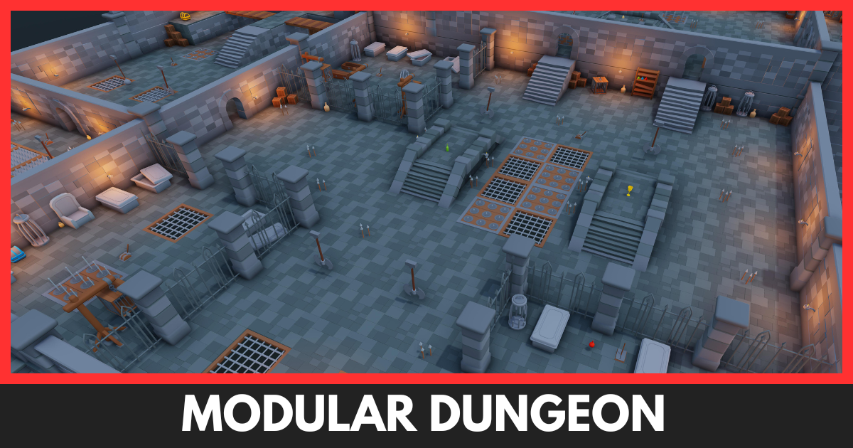 Modular Dungeon - Stylized Low Poly Asset Pack by Ake | 3D Dungeons ...