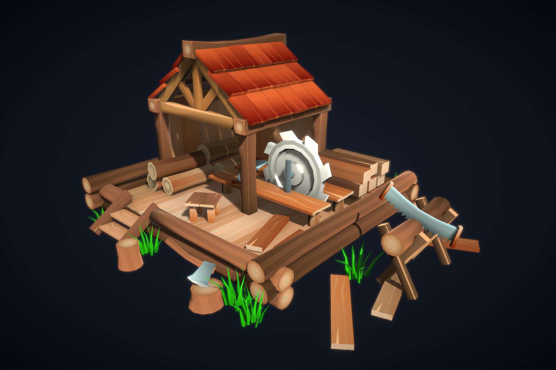 Lowpoly Lumber Mill | 3D 주변환경 | Unity Asset Store