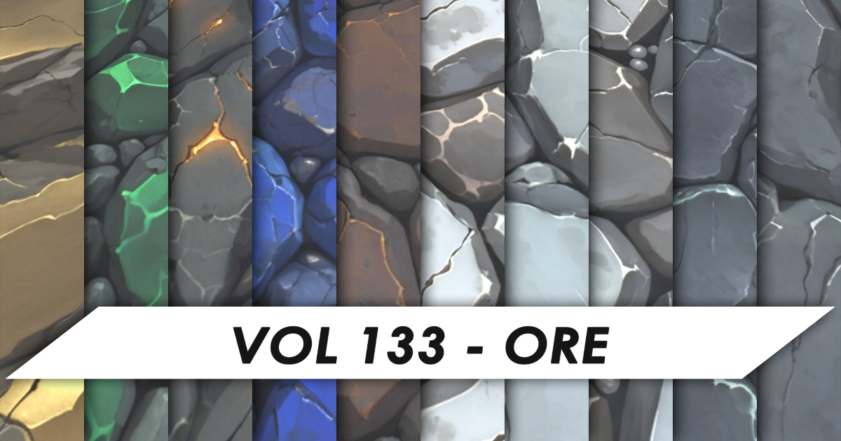 Hand Painted Textures - Vol 133 - Ore | 2D テクスチャ＆マテリアル | Unity Asset Store