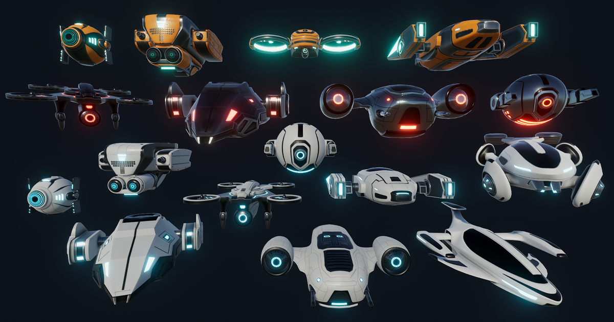 Sci-Fi Battle Drones | 3D Robots | Unity Asset Store