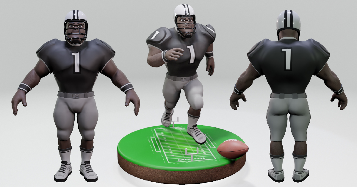 American Football Character Touchdown _ 01A | 3D Characters | Unity ...