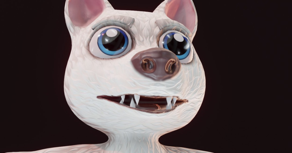 Cartoon White Wolf Rigged 3D Model | Characters | Unity Asset Store