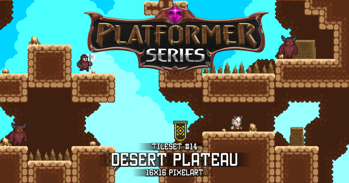 Platformer Tileset Desert Plateau 16x16 Pixelart | 2D Environments | Unity Asset Store