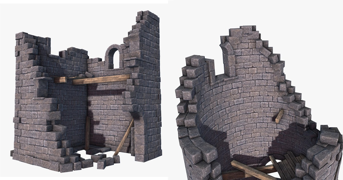 Castle Ruins Modular Pack | 3D Exterior | Unity Asset Store