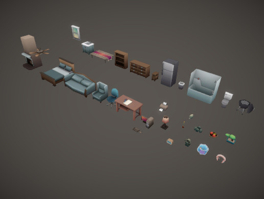 Low Poly Household Props | 3D Interior | Unity Asset Store