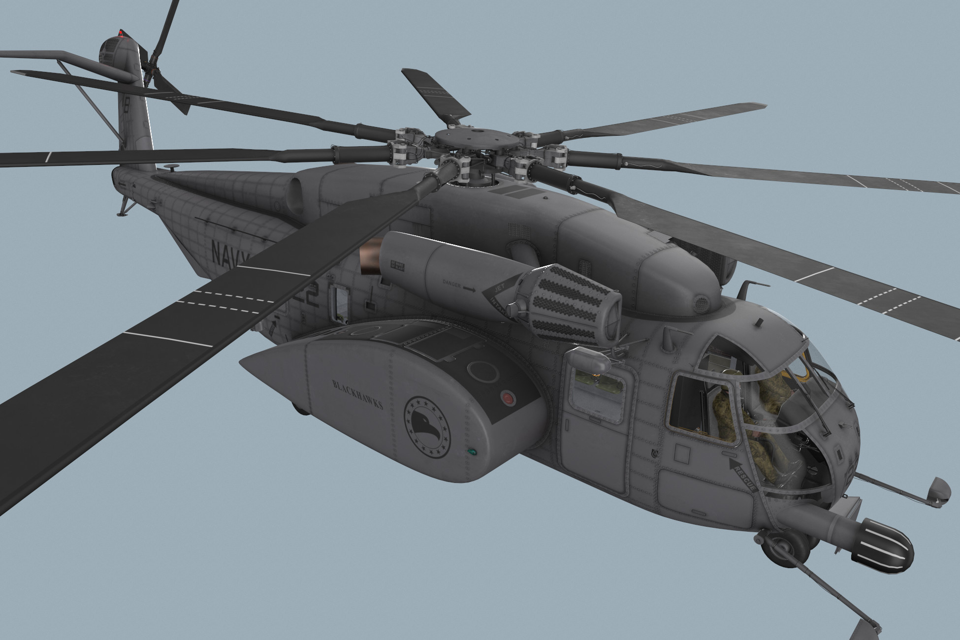 MH-53E Sea Dragon U.S. Navy Basic Animation | 3D Air | Unity Asset Store