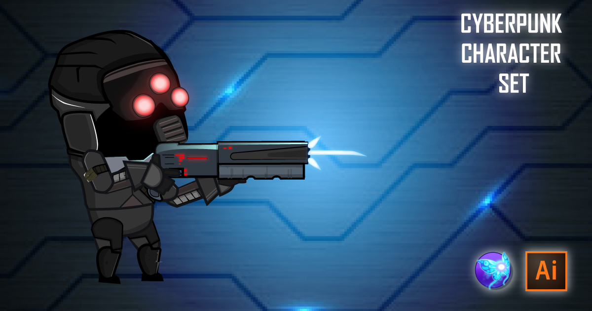 Cyberpunk 2D Platformer Character Set | 2D Characters | Unity Asset Store