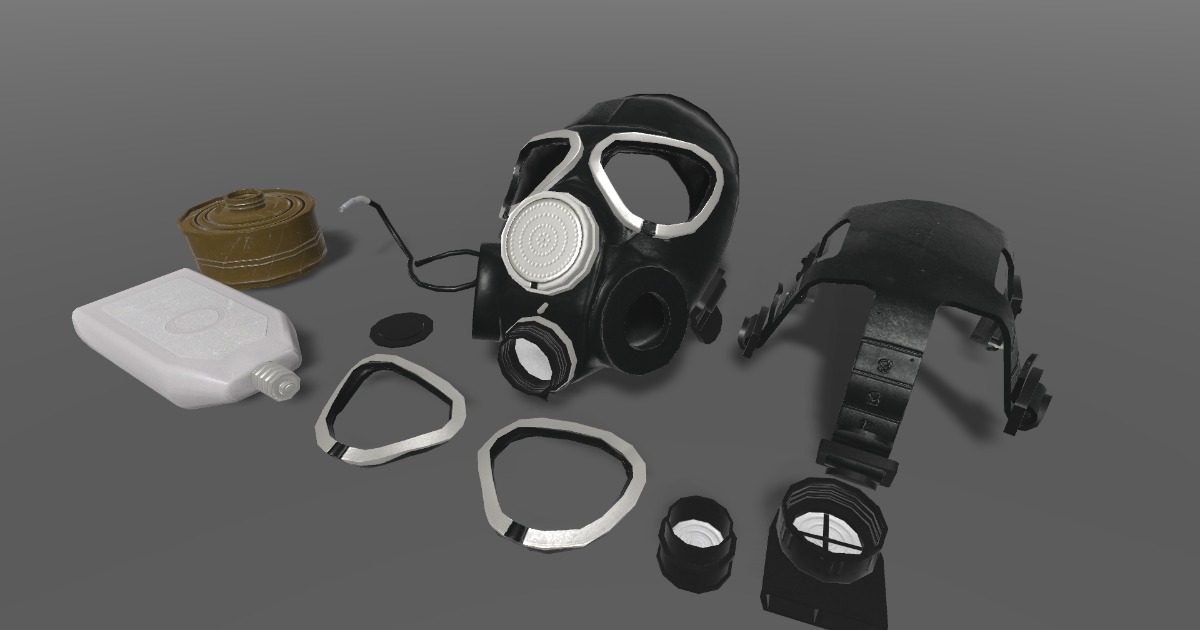 Modular Gas Mask GP-7 | 3D Clothing | Unity Asset Store