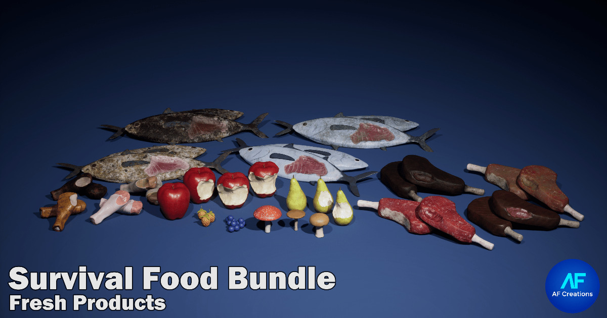 Survival Food Bundle - Fresh Products | 3D Food | Unity Asset Store