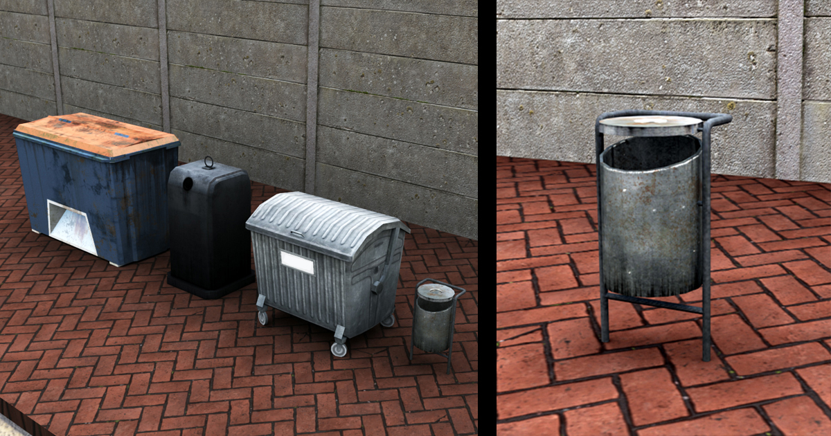 Trash Can Pack 1 | 3D Props | Unity Asset Store