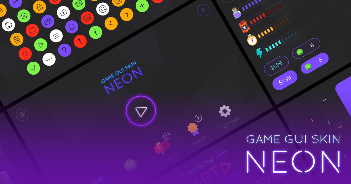 GUI - Neon | 2D GUI | Unity Asset Store