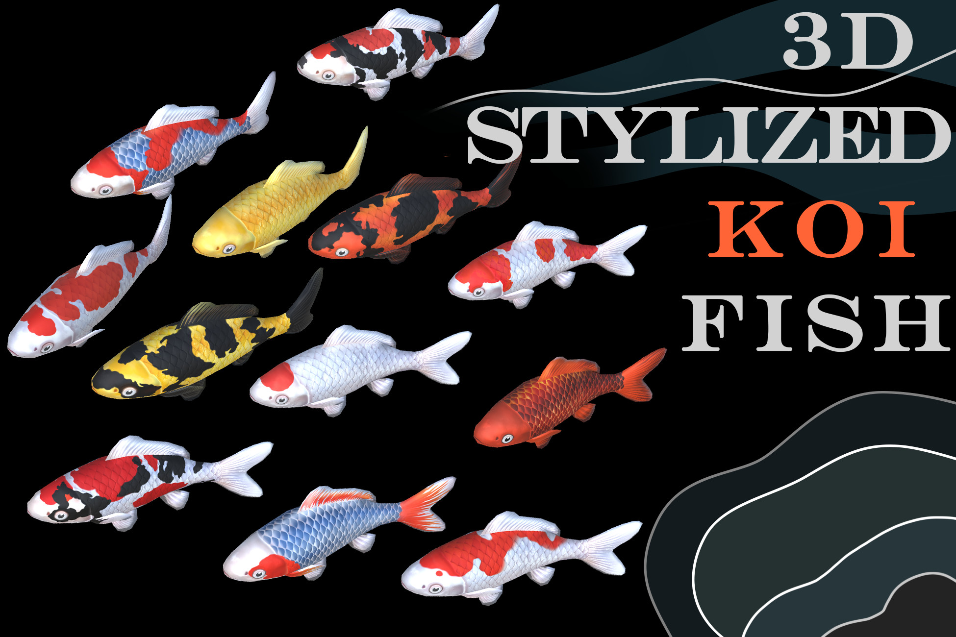 3D Stylized Koi Fish | Characters | Unity Asset Store