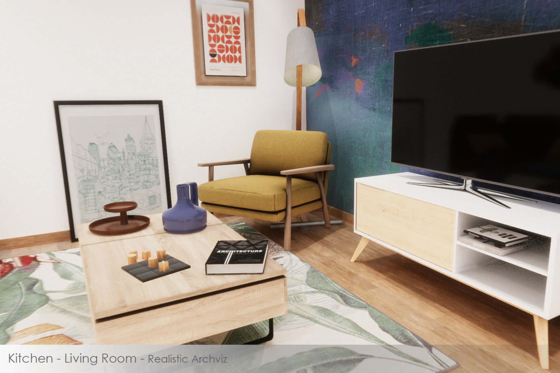 Archviz - Kitchen-LivingRoom | 3D Interior | Unity Asset Store