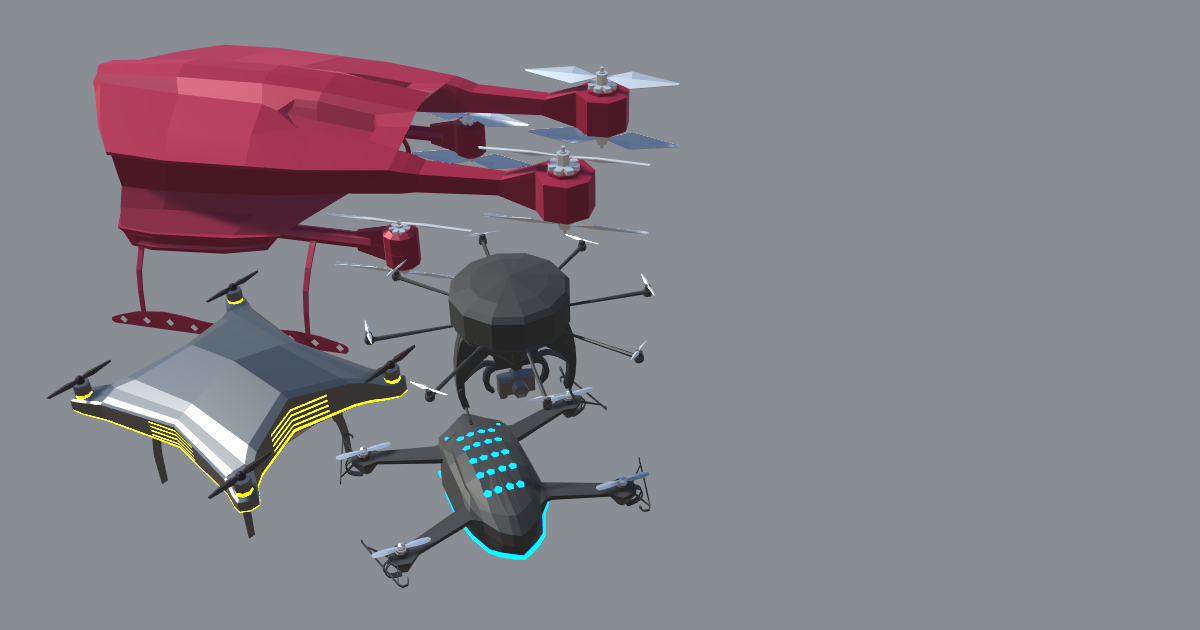 Drone Sci Fi Stylized Pack Low Poly | 3D Air | Unity Asset Store