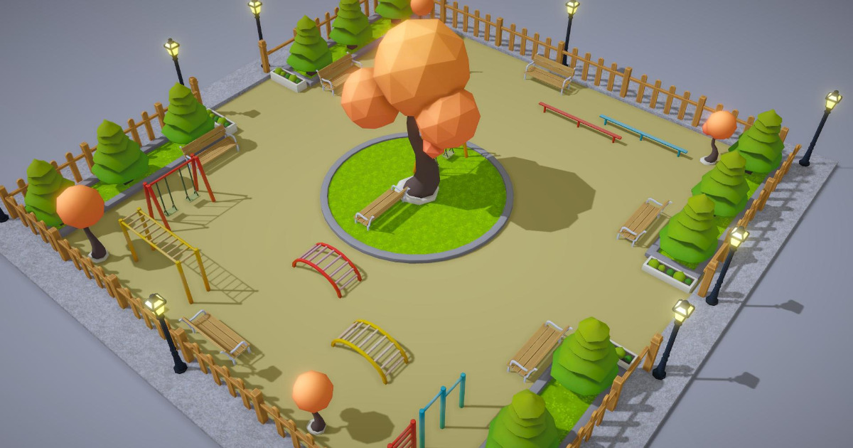 WOC City Building Park Lite Free Pack | 3D Urban | Unity Asset Store