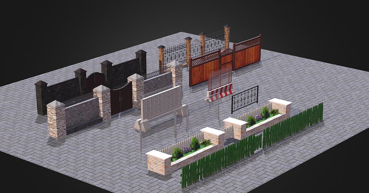 PBR Fence Pack | 3D Exterior | Unity Asset Store