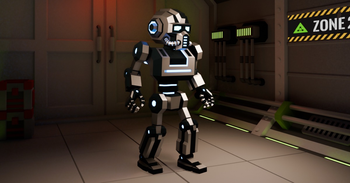 X-25.1 Sci‑Fi Robot Low‑Poly Stylized | 3D Robots | Unity Asset Store