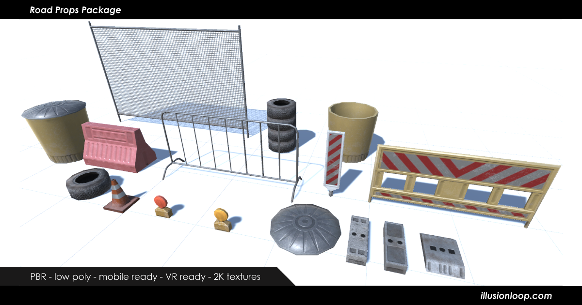 Road Props - Low Poly | 3D Exterior | Unity Asset Store