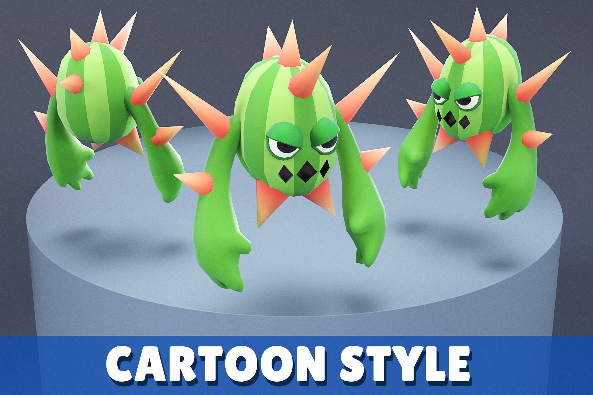 Cartoon Characters - Medium Cactus Warrior | 3D 生物 | Unity Asset Store