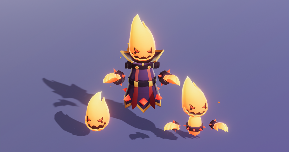 Fire Flame Mage Evolution Pack Cute Series | 3D Creatures | Unity Asset ...