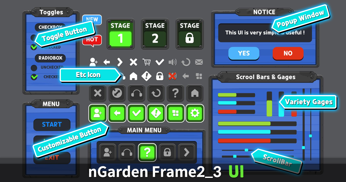 nGarden Frame 2-3 UI | 2D GUI | Unity Asset Store
