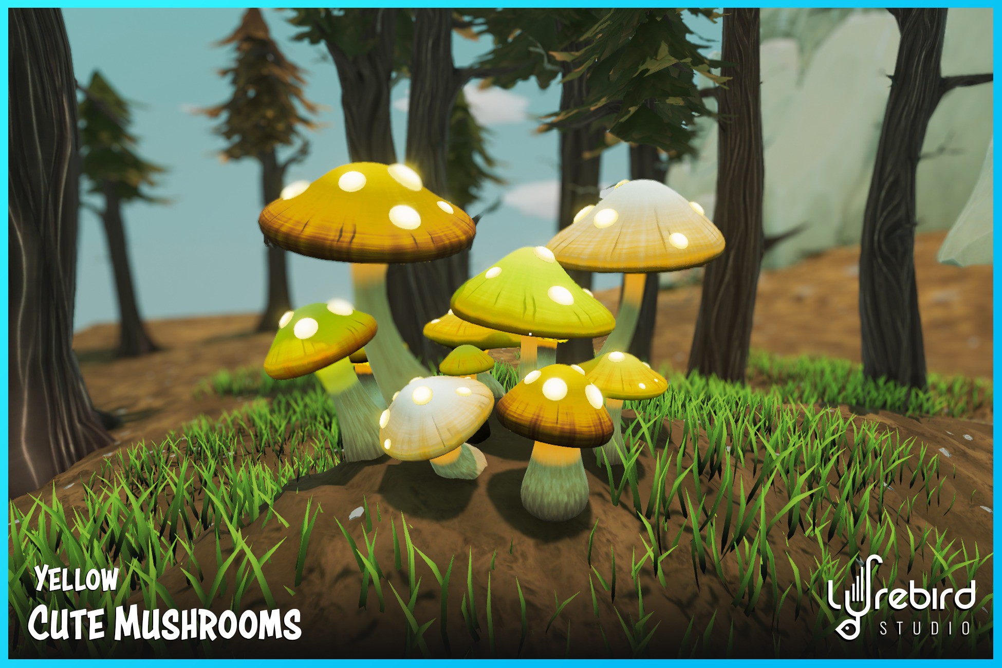 Cute Mushroom Yellow Package | 3D Landscapes | Unity Asset Store