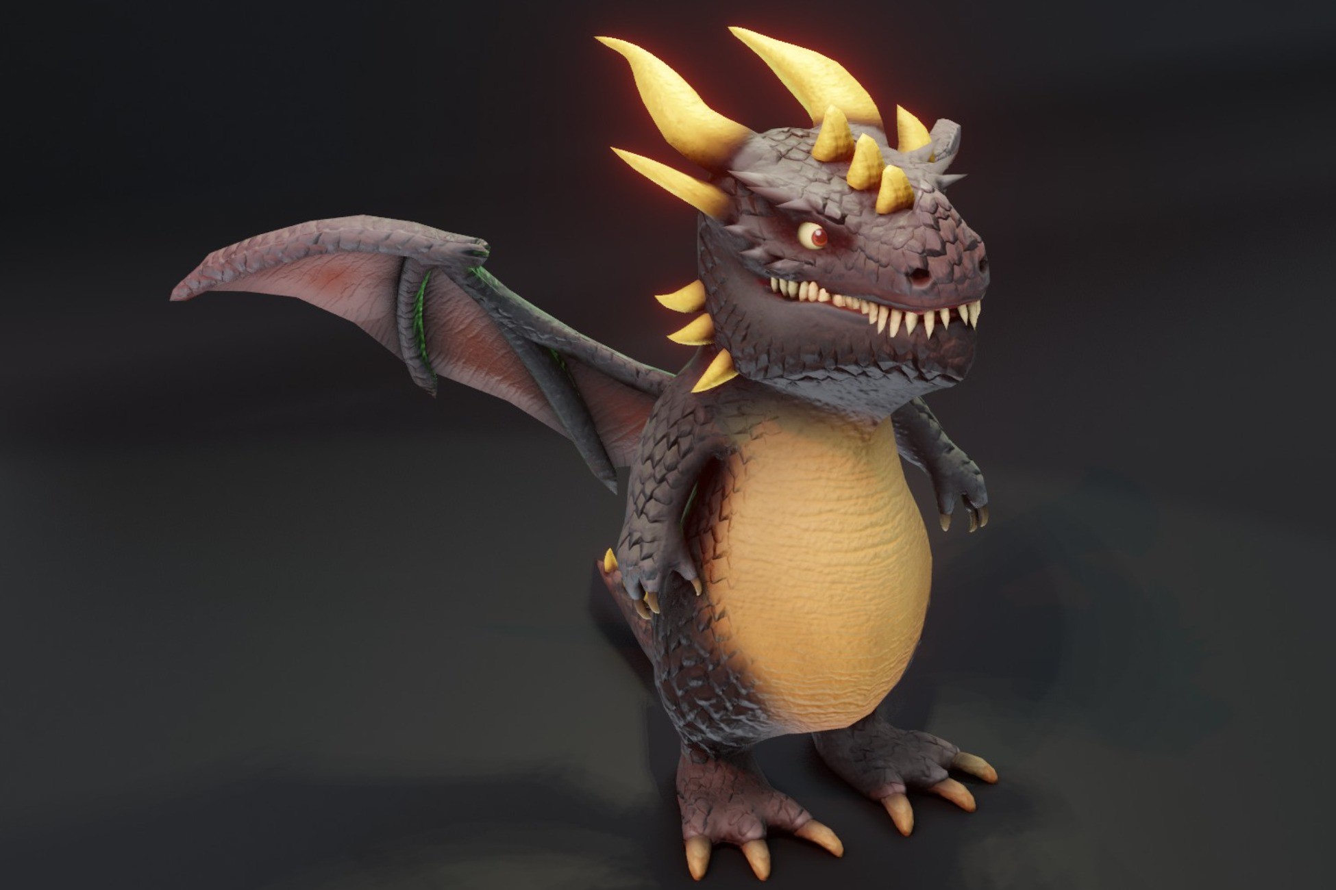 Cartoon Black Dragon Animated 3D Model | 3D Creatures | Unity Asset Store