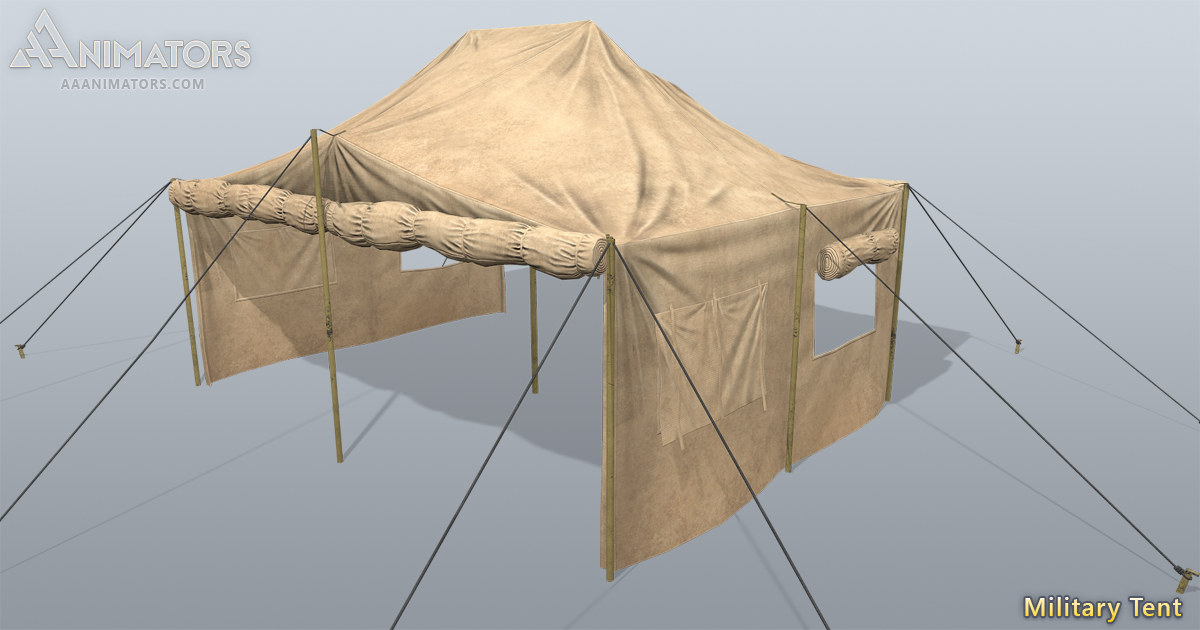 Low Poly Military Tent 02 | 3D Environments | Unity Asset Store