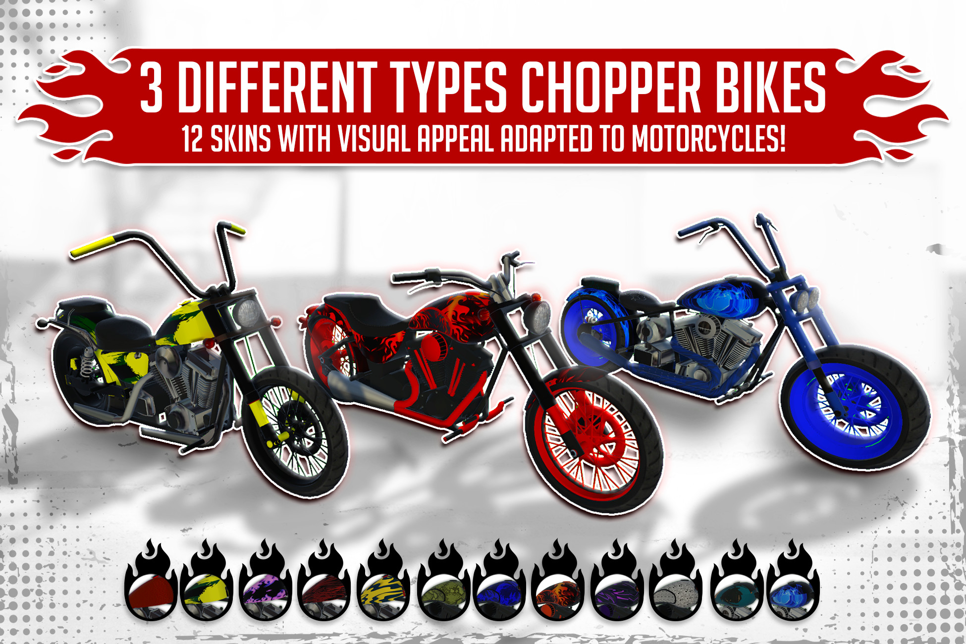 Motorcycle Pack: Chopper Bikes 2 | 3D Land | Unity Asset Store