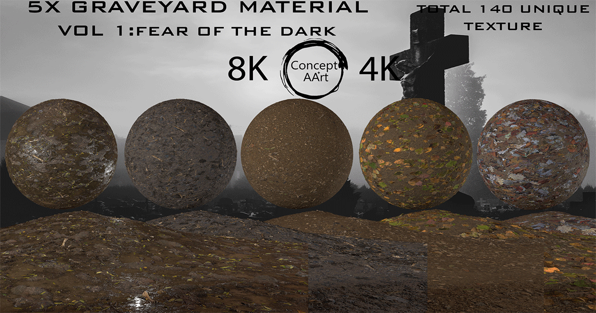 GRAVEYARD VOL1:FEAR OF THE DARK | 2D Textures & Materials | Unity Asset ...