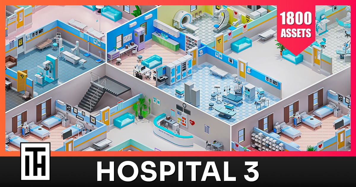 Hospital 3 - Low Poly Asset Pack by ithappy | 3D インテリア | Unity Asset Store