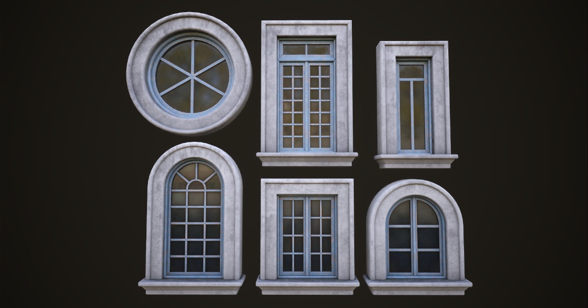 Six different windows | 3D Exterior | Unity Asset Store