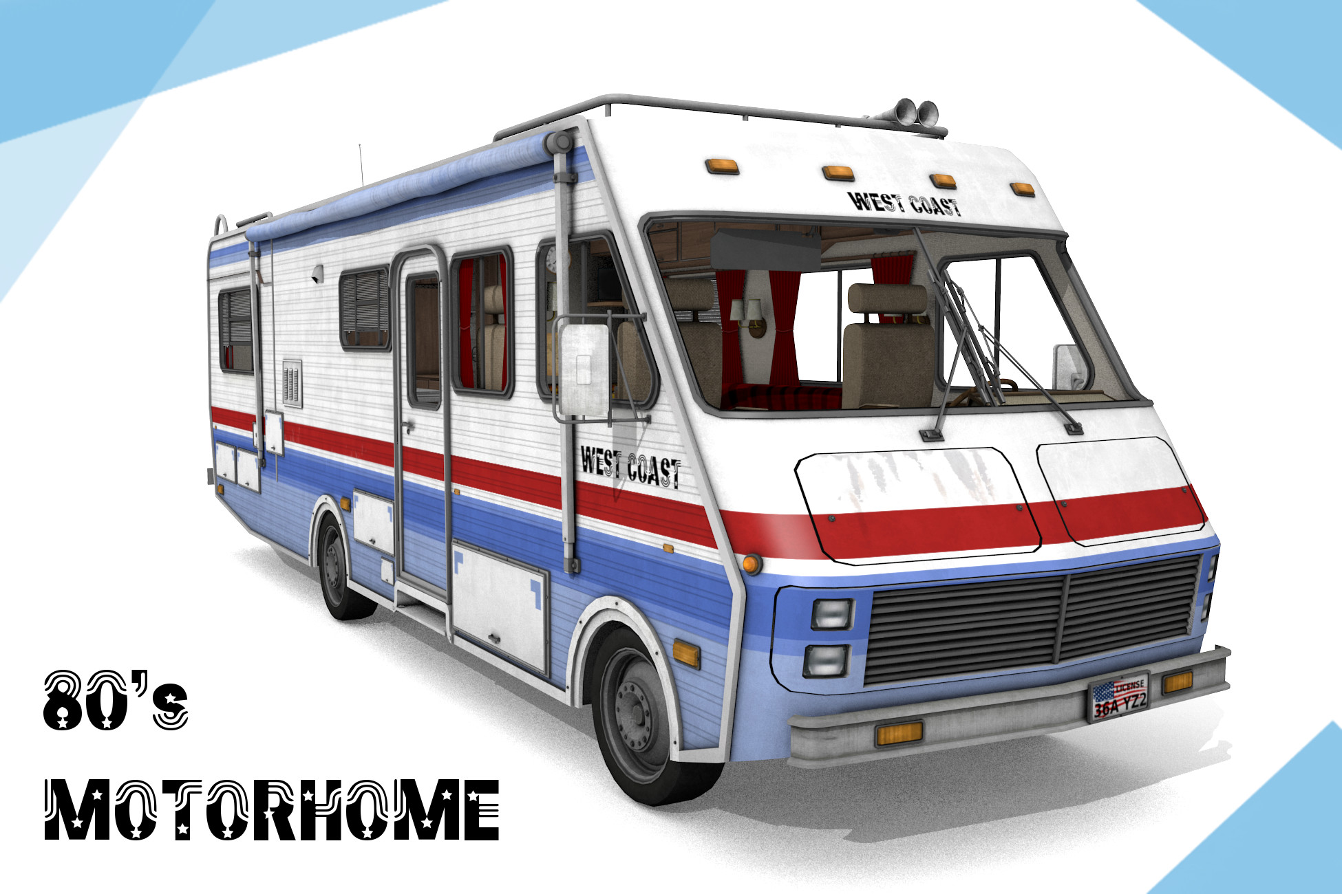 80's Motorhome with full interior | 3D Land | Unity Asset Store