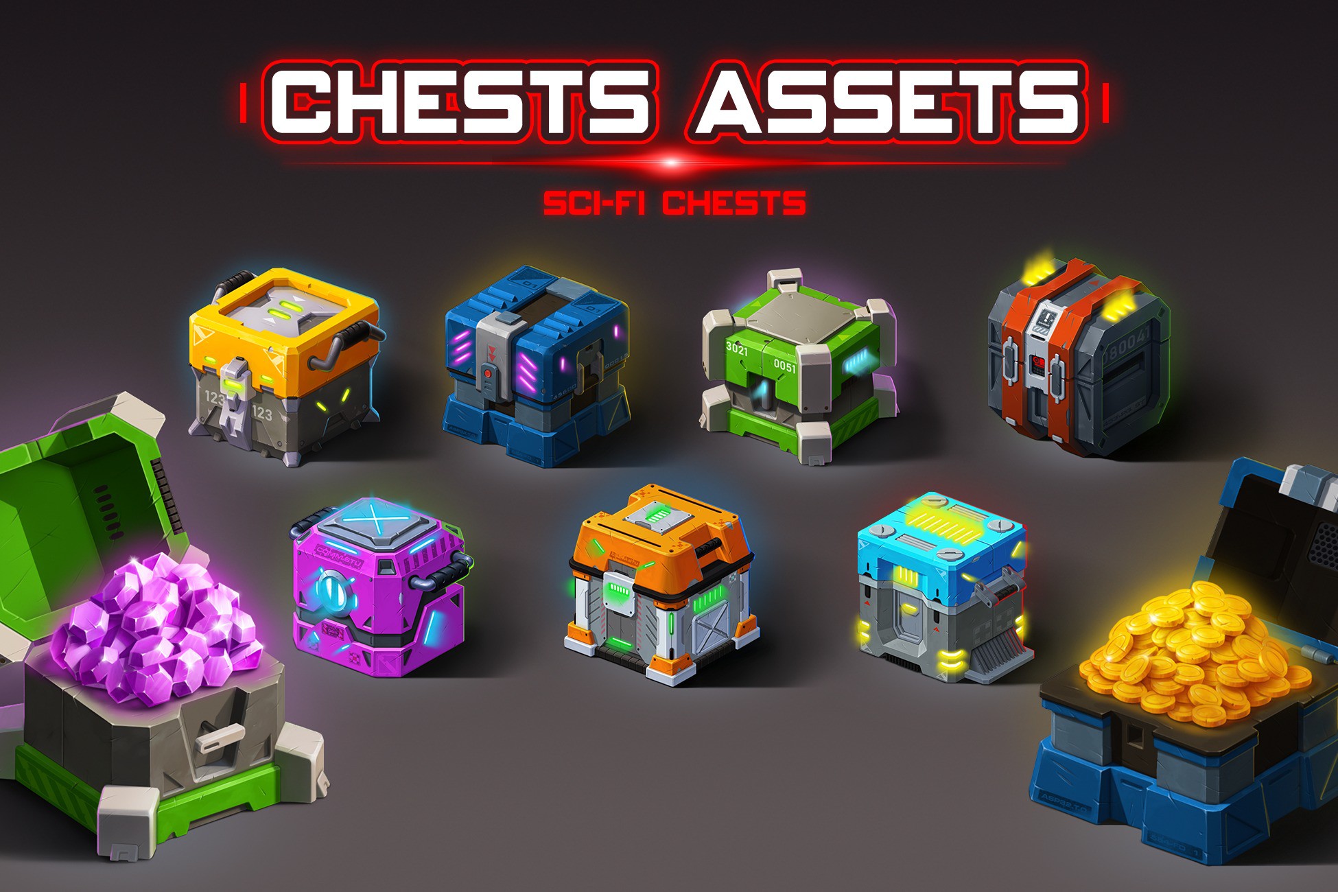 2d Chests Assets Sci Fi 2d Icons Unity Asset Store