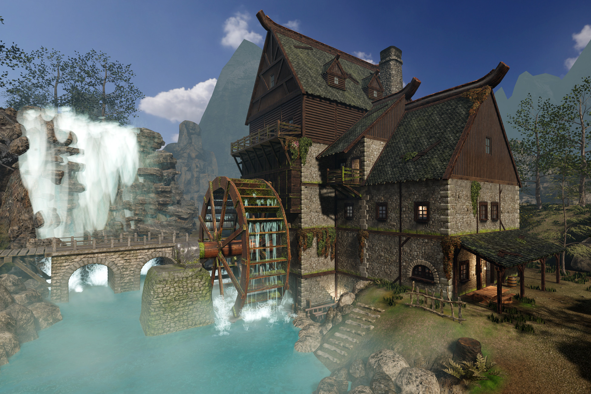 Fantasy Watermill House (URP) | 3D Fantasy | Unity Asset Store